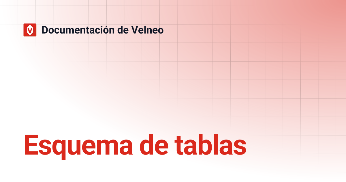 Esquema de tablas | 23 | Documentación de Velneo